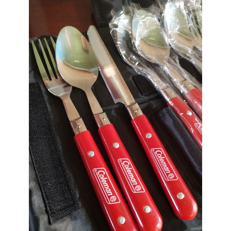 ชุดช้อน Coleman Cutlery ชุด 12 ชิ้น สำหรับ 4 ท่าน พร้อมกระเป๋าพกพา ส้อม ...
