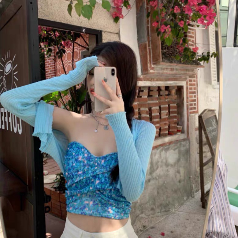 (Y518)เสื้อเกาะอกลูกไม้ ผ้านิ่มไม่คัน ลายดอก มีฟองน้ำในตัว ดีเทลไว้หน้าอก ยางยืดด้านหลัง งานแซ่บ ...