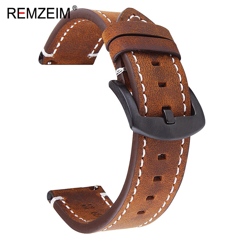 Handmade Retro Double sided Crazy Horse Skin 18/20/22mm Leather Watch ...