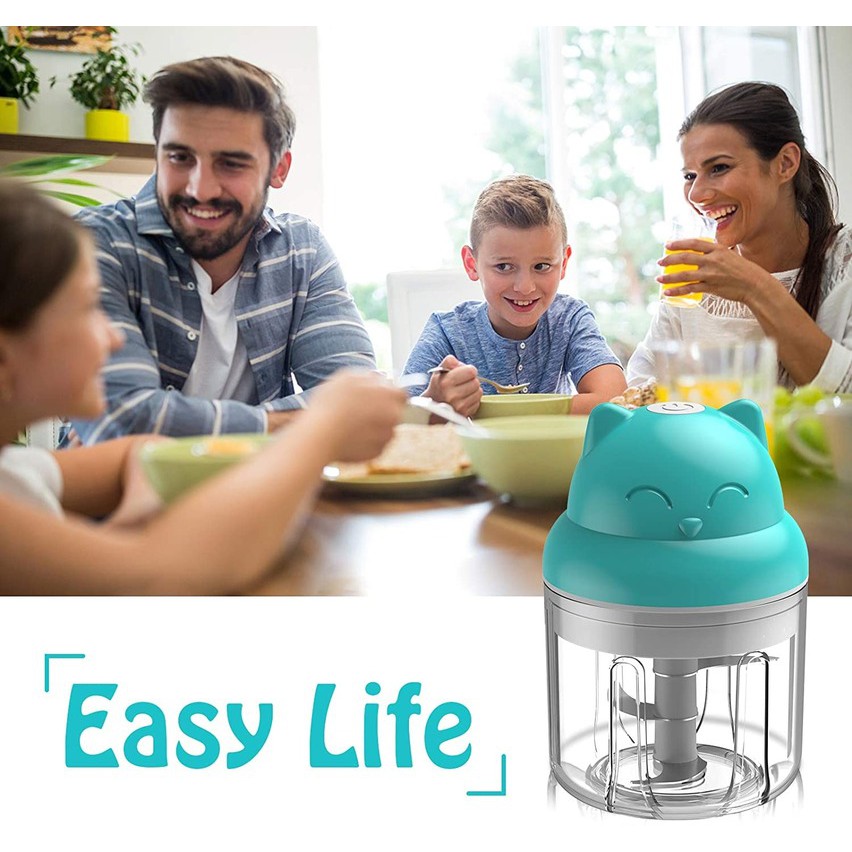 (new)Cordless and Rechargeable Electric Mini Food Chopper Cat Shaped ...