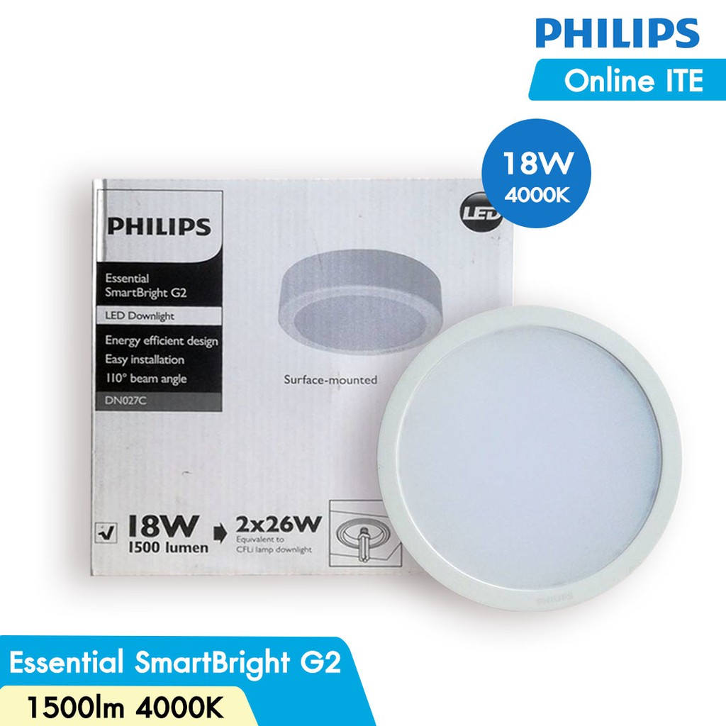 PHILIPS LED PANEL กลมติดลอย 8 นิ้ว LED 18W Natural White 4000K รุ่น ...