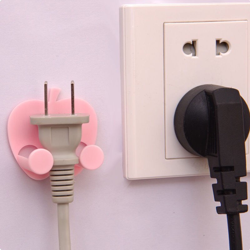 2021♕ ۞Creative Socket Hook Wire Plug Organizer Storage Rack Sticker ...