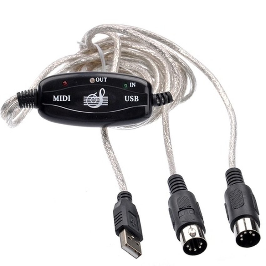 ilu USB MIDI Cable Converter PC to Music Keyboard Adapter (Black ...