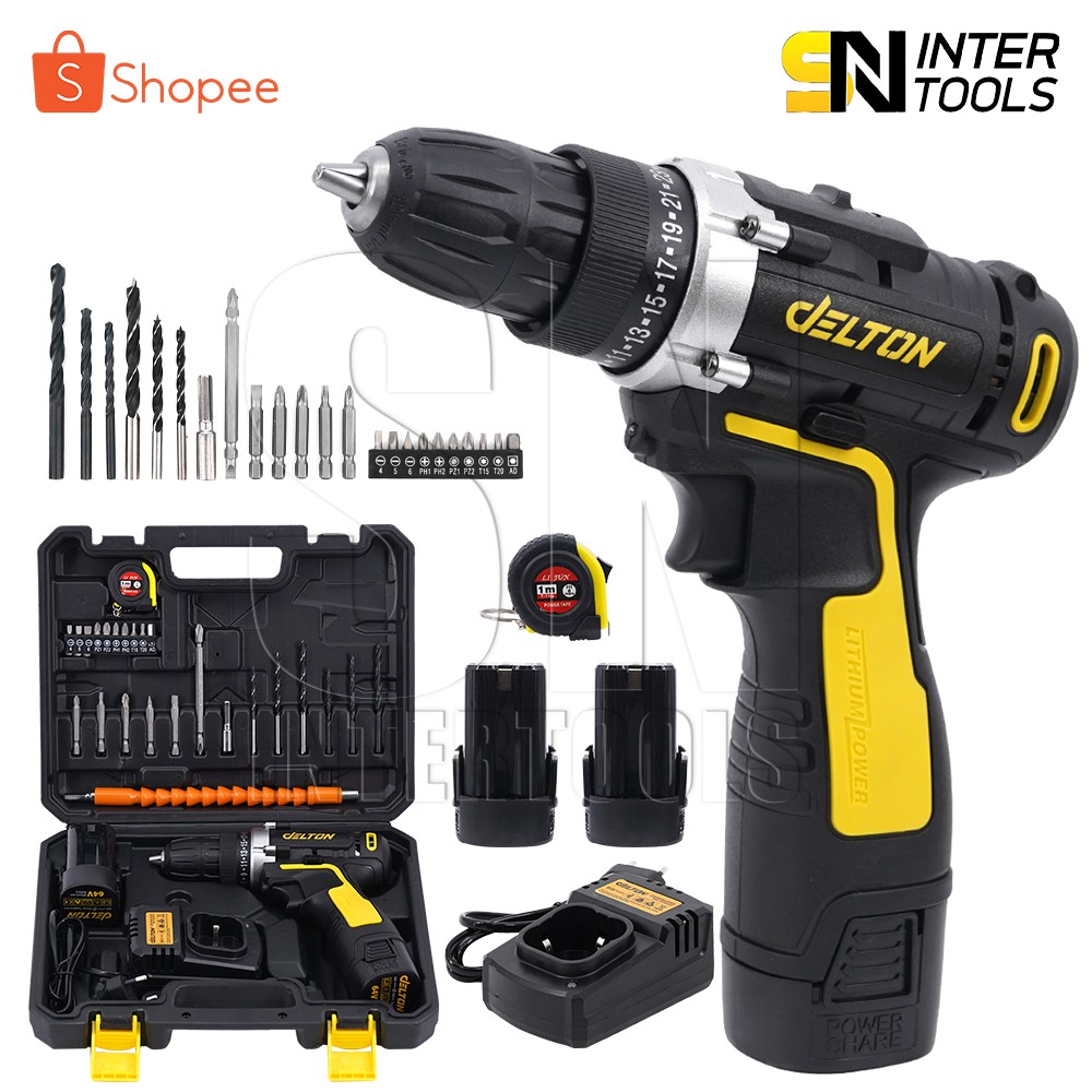 DELTON สว่านไร้สาย สว่าน 64V 2 ระบบ ปรับสปีดได้ พร้อมแท่นชาร์จ ...
