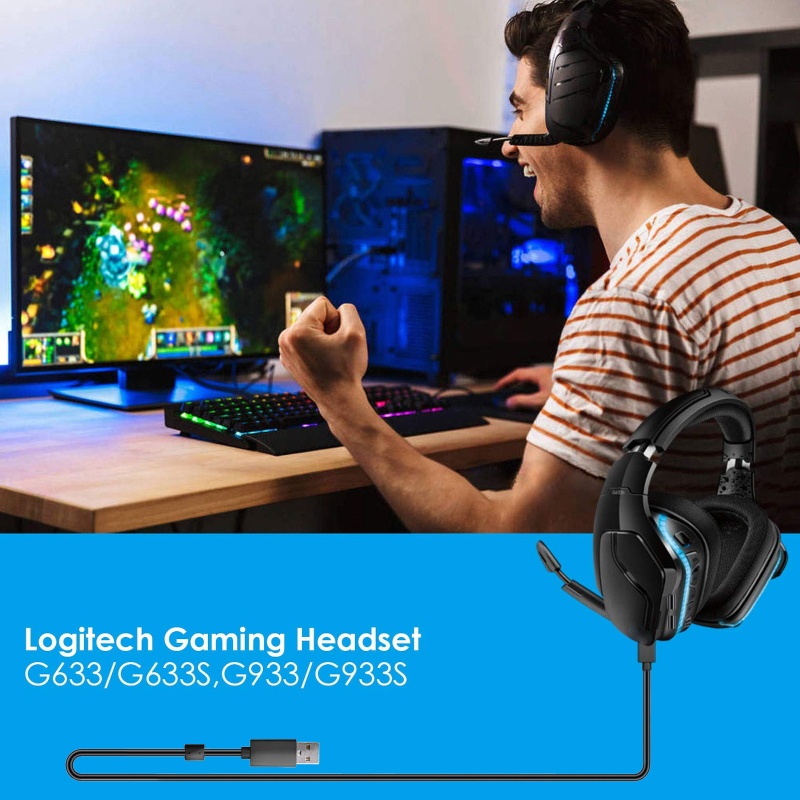 Doublebuy สายสัญญาณเสียง USB แบบเปลี่ยน สําหรับหูฟัง Logitech G633 G633s - doublebuy.th - ThaiPick