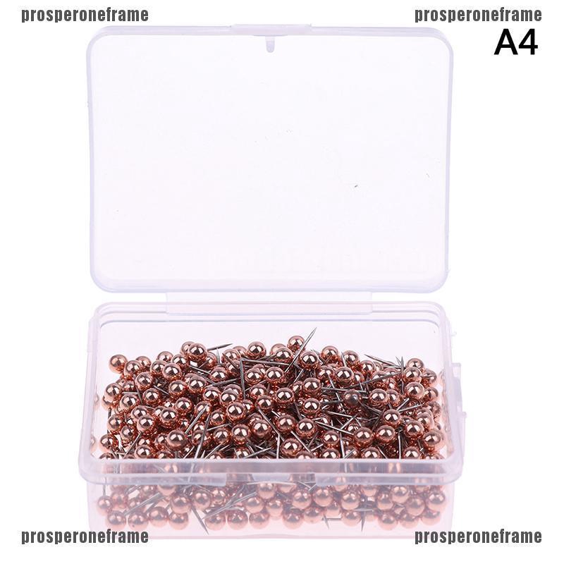 PRO400pcs Round Plastic Head Steel Push Pins Map Thumb Tacks Pin Office ...