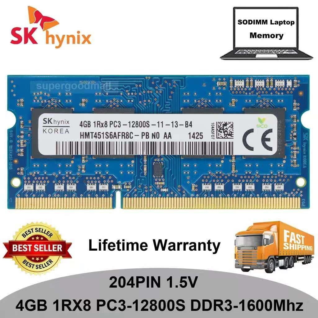 Sk Hynix 4Gb 1Rx8 Pc3-12800 S Ddr3-1600 Mhz 204 Pin 1 . 5 V Sodimm หน่วยความจําแล็ปท็อปโน๊ตบุ๊ค ...