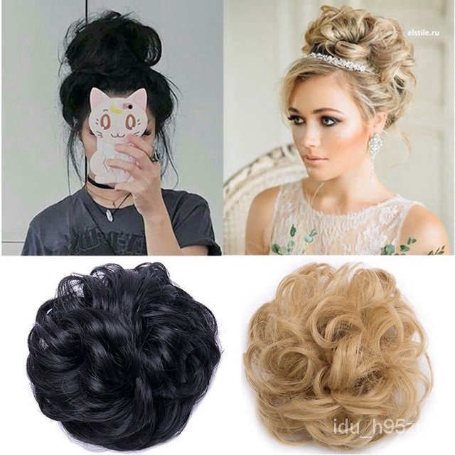[OCT] HOT Natural Curly Messy Bun Hair Piece Scrunchie Extra Thick Wig ...