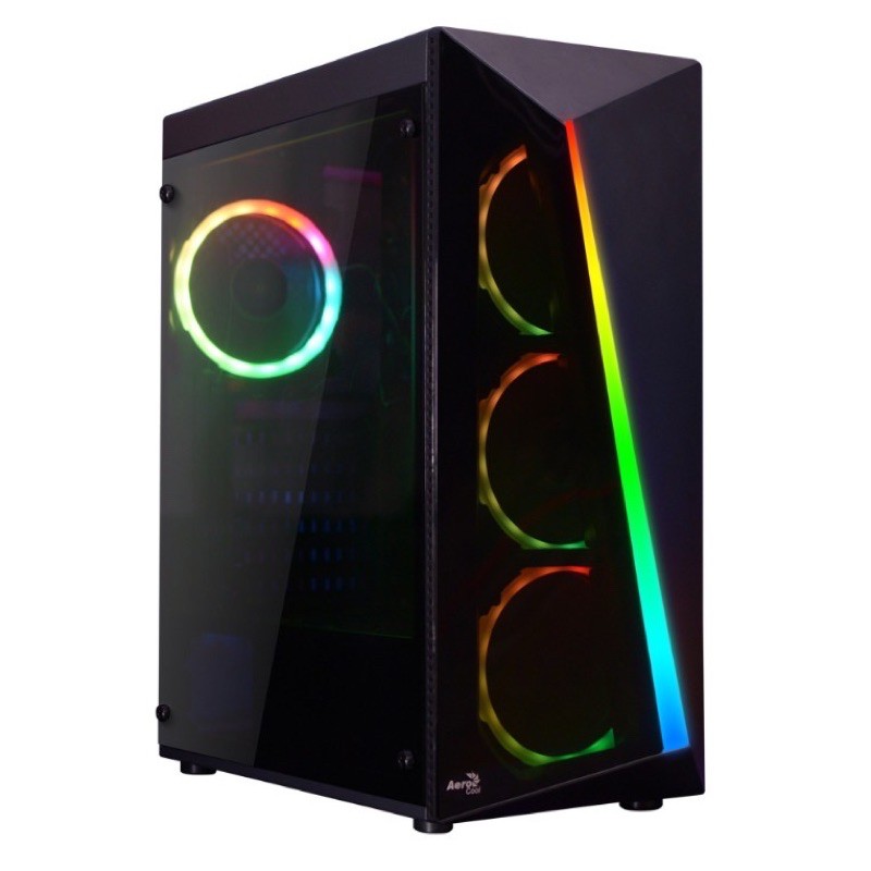 AEROCOOL CASE (เคส คอมพิวเตอร์) SHARD RGB 4พัดลม (BLACK) - รับประกัน 1 ...
