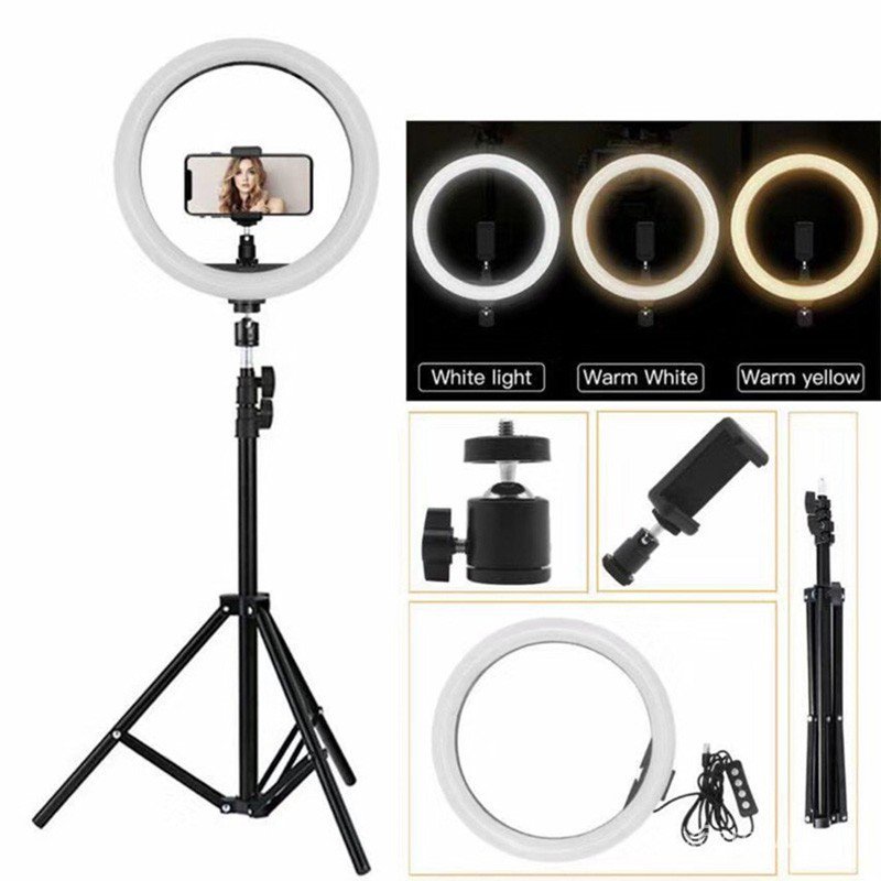 aiKh 26cm LED Ring Light with 2.1M Tripod Stand Tiktok Live Stream ...