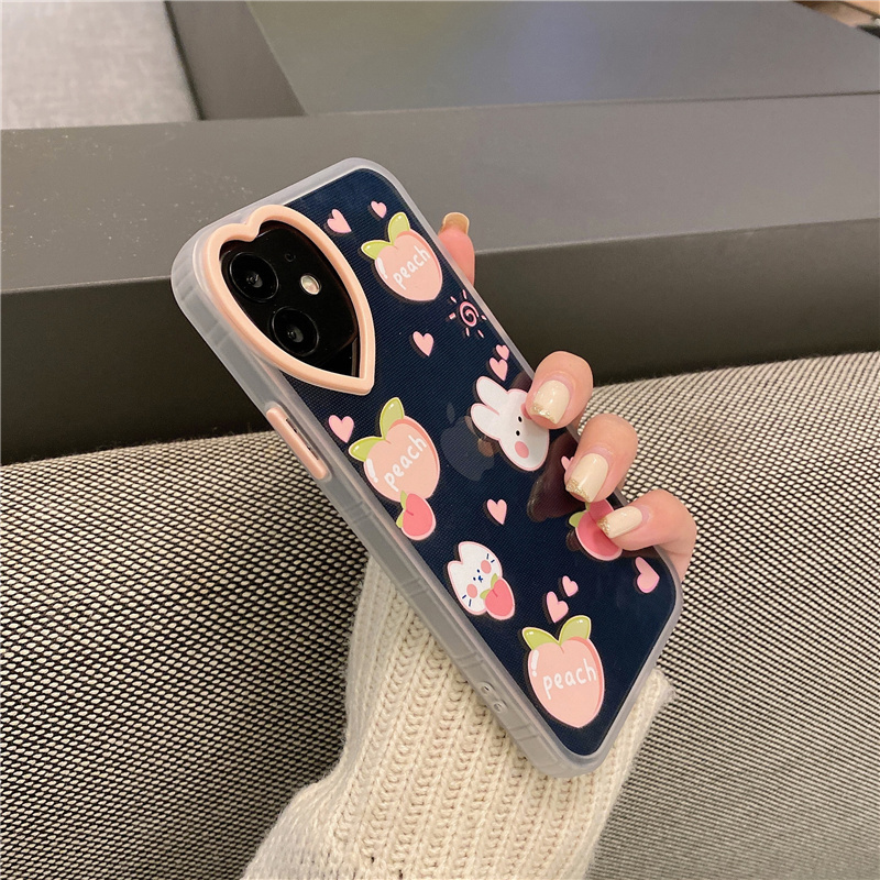 for iPhone 12 Pro Max Peach bunny Soft shell Anti-fall 12mini 7plus xr ...