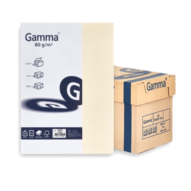 กระดาษสีถ่ายเอกสาร GAMMA PAPER 80g. A4 500 แผ่น | Shopee Thailand