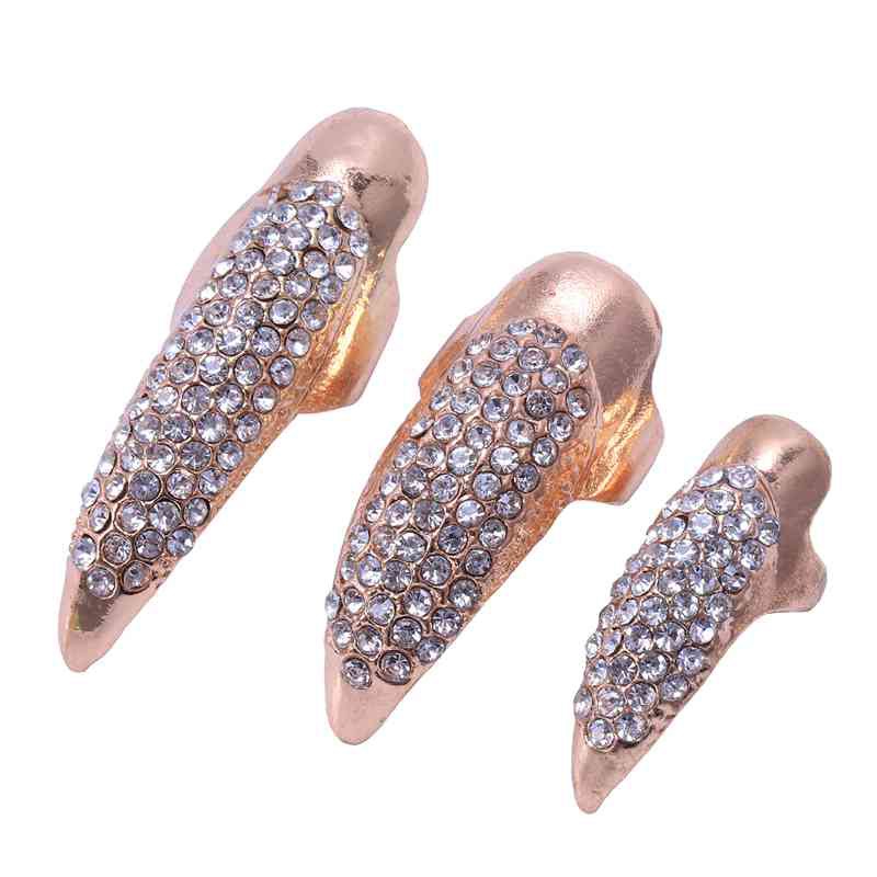 10PcsSet Diy Jewelry Punk Style Paved Paw Bend Fingertip Finger Claw ...