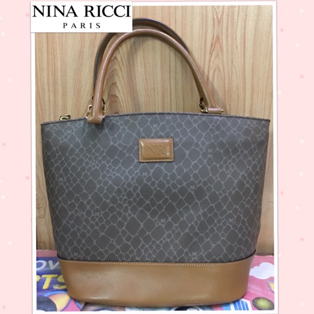 กระเป๋า Nina Ricci handbag tote มือสอง ของแท้ (used like very new ...