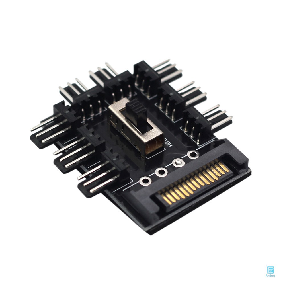 Multi Way Splitter Cooler Cooling Fan Hub PC Computer SATA 1 to 8 3pin ...