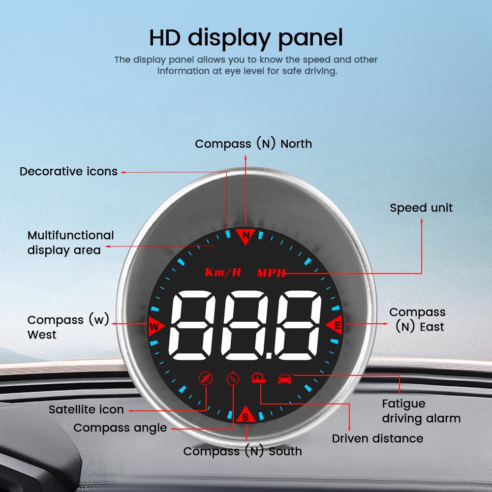 G5 HUD GPS Speedometer Head-Up Display On-Board Computer Car Digital ...