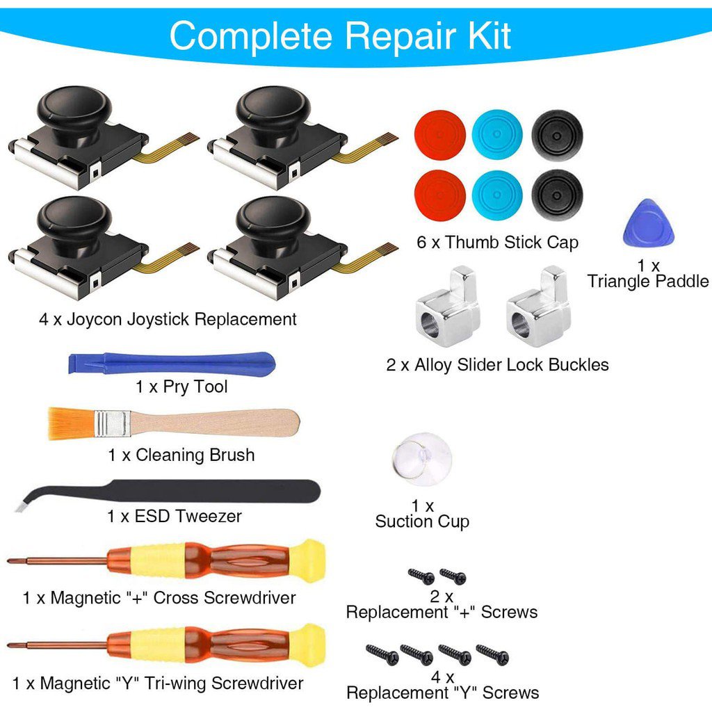 Joycon Joystick Replacement (4 Pack) Switch Analog Stick Parts for ...