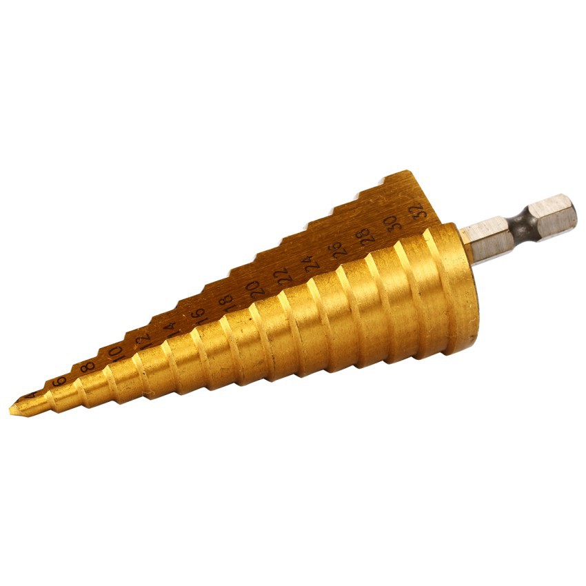 ดอกสว่าน ดอกเจดีย์ Large HSS Steel Step Cone Drill Countersink Titanium ...