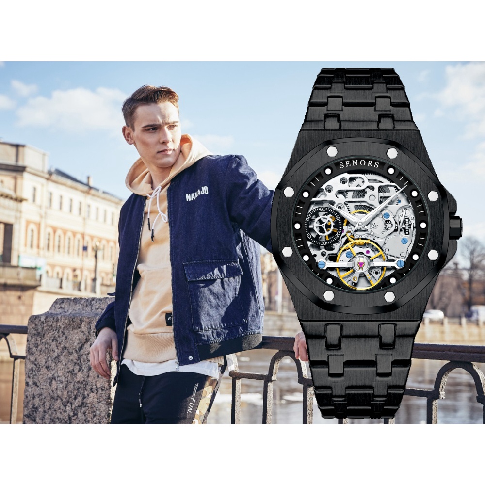 2022 Punk Men39s Square Automatic Mechanical Watches Luxury Luminous ...