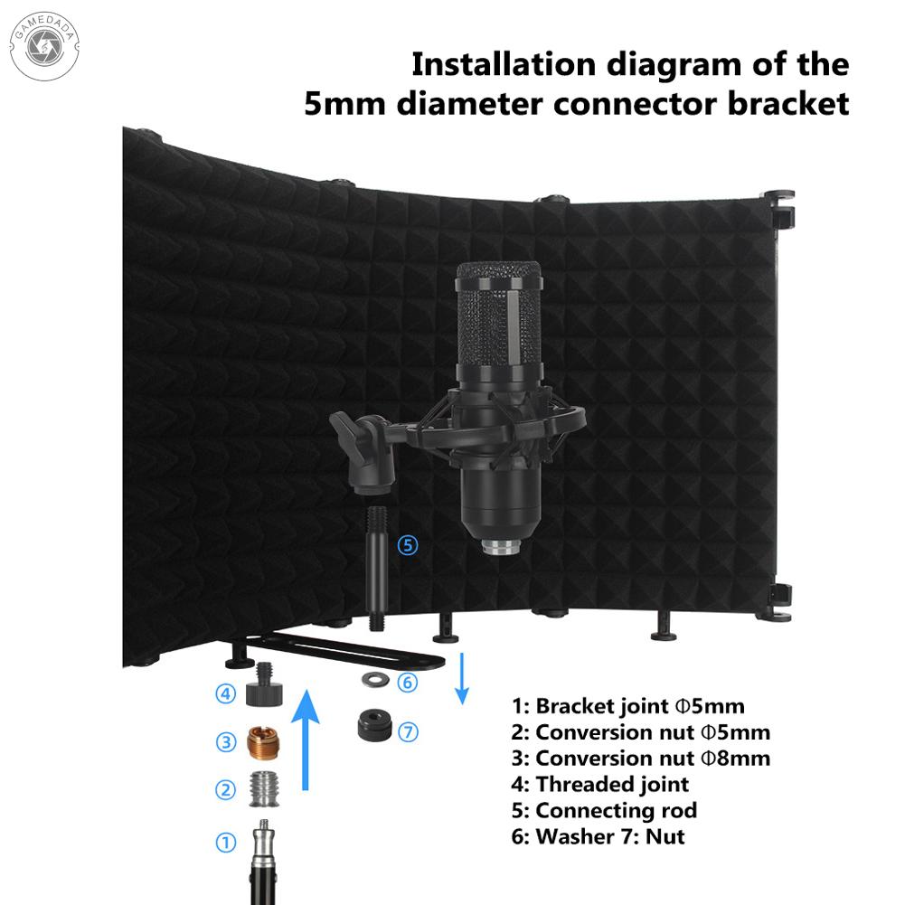 GM Foldable Adjustable Sound Absorbing Vocal Recording Panel Portable ...