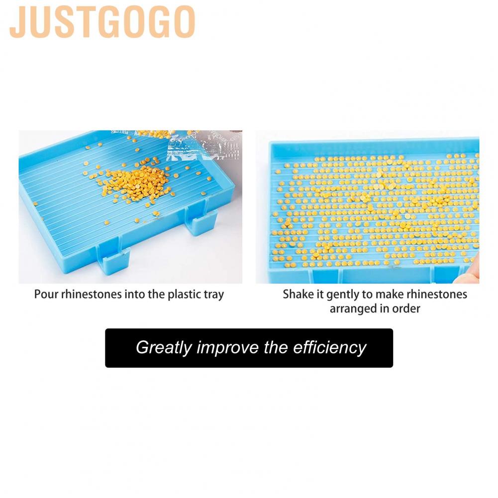 Justgogo Bead Sorting Trays Rhinestone Plate Tray Art Painting ...