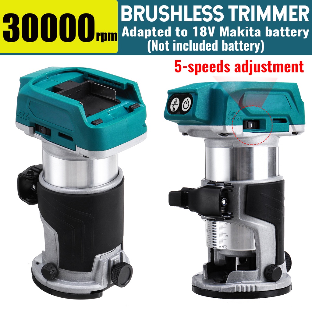5 Speeds Brushless Cordless Electric Hand Trimmer Wood Router ...