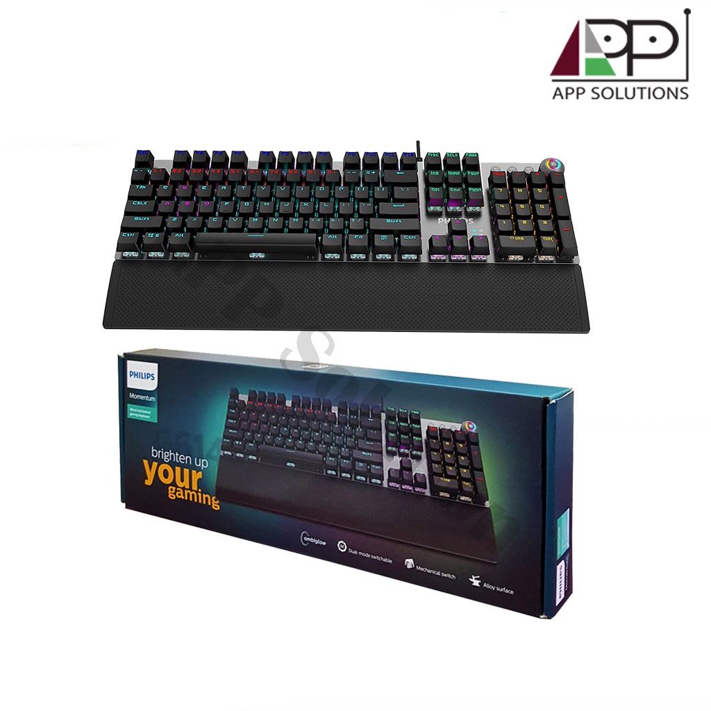 PHILIPS KEYBOARD(คียบอร์ด)Gaming Mechanical รุ่นSPK8614(Grey Punk Pink ...