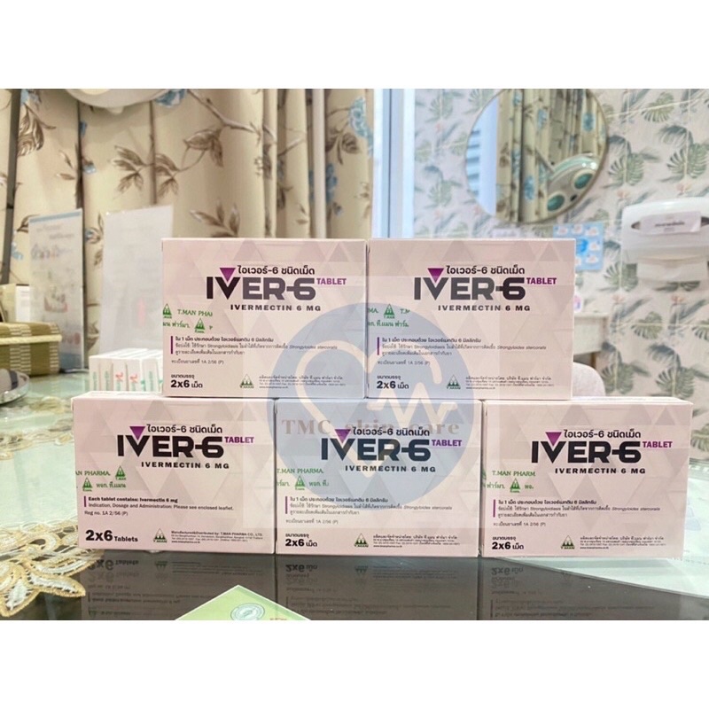 IVER-6 TABLET (ไอเวอร์-6 ชนิดเม็ด). Ivermectin 6 mg. ขนาดบรรจุ 1x2x6 ...