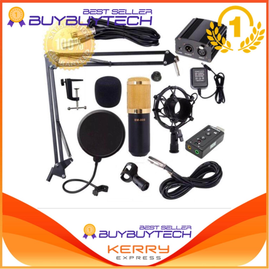 Buybuytech ชุด set ไมค์ Bm-800 Bm-900 Premium Condensor Phantom 48V ขา ...