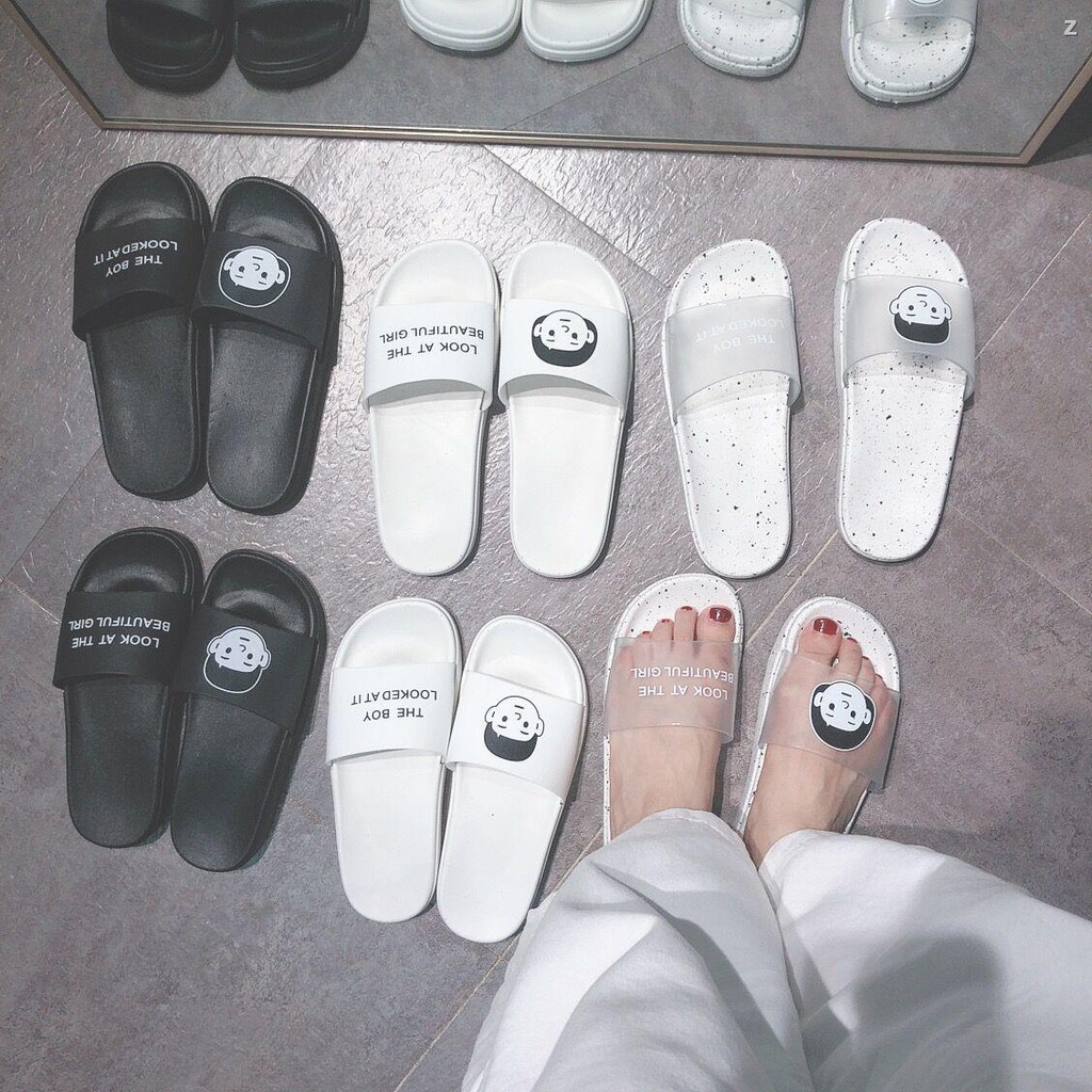 รองเท้าแตะส้นแบน 2020รองเท้าแตะ Word Slippers สําหรับผู้หญิง ...
