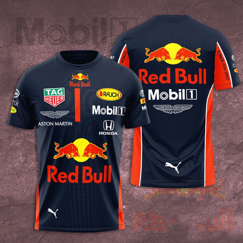 เสื้อยืด พิมพ์ลาย Red Bull F1 Racing Mobil 1 Rauch Aston Martin 3D ...