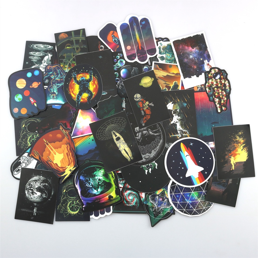 ☂TD ZW 100Pcs Outer Space Graffiti Stickers Waterproof Decal Laptop ...