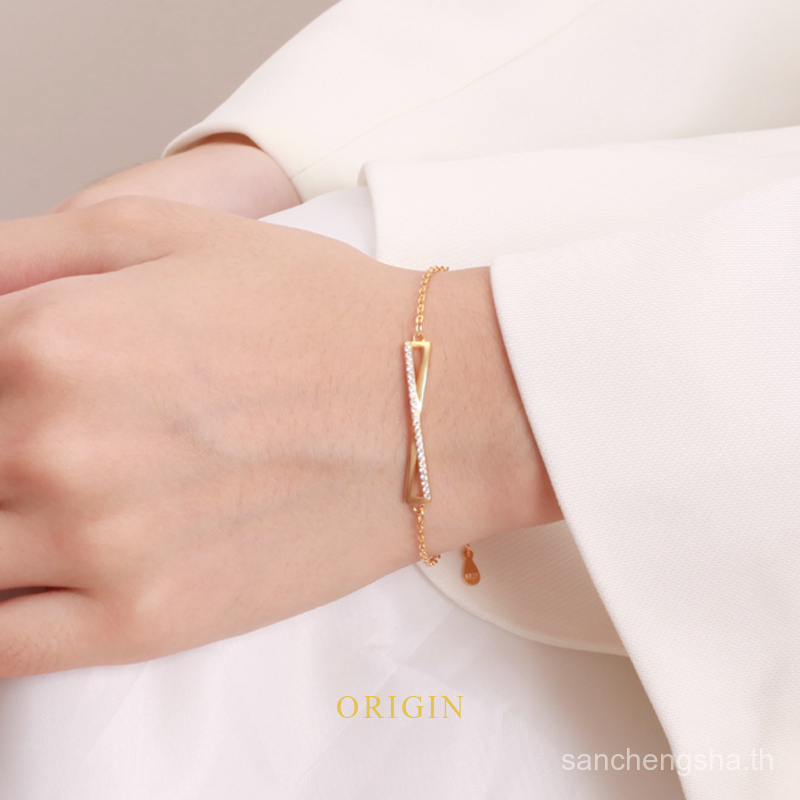 insการออกแบบขนาดเล็กยุโรปและอเมริกาสร้อยข้อมือแฟนหญิงลมเย็น14kสร้อยข้อมือเพทายคุณภาพสูงทองคำหญิง ...