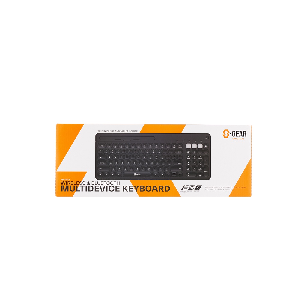S-GEAR KBH801 KEYBOARD MULTIDEVICE BLUETOOTH WITH HOLDER (คีย์บอร์ด ...