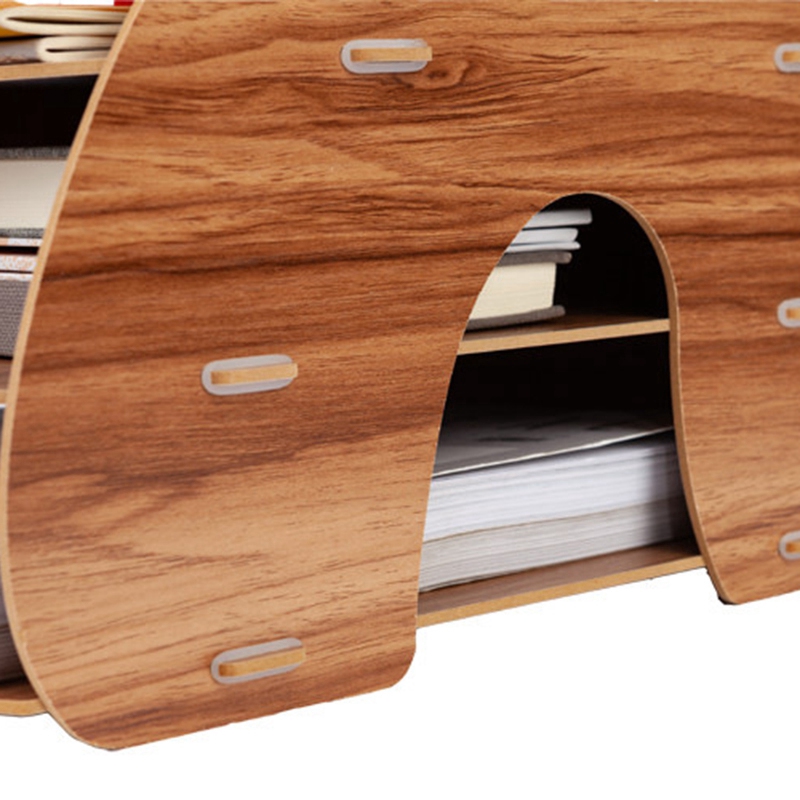 [M5 COD]Creative A4 Desktop File Holder Storage Box Decorative Wood ...