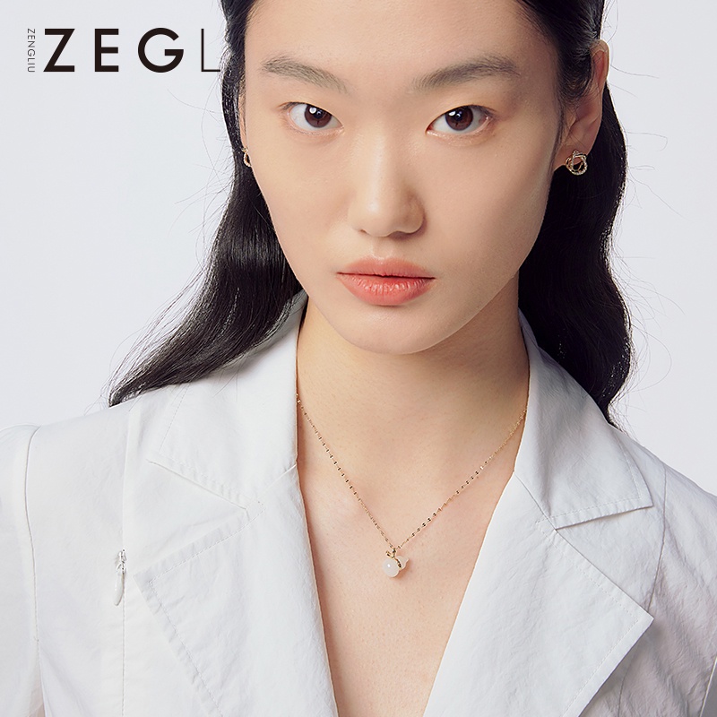 ZEGL ขนาดเล็ก gourd สร้อยคอหญิง 925 เงินสเตอร์ลิง niche light หยกจี้กระดูกไหปลาร้าสร้อยคอสำหรับ ...