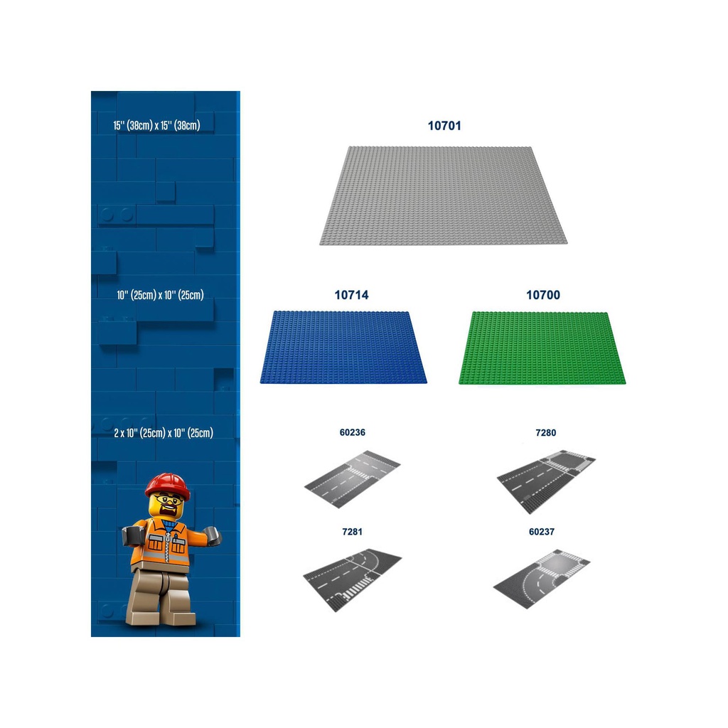 LEGO Classic 10714 Blue Baseplate (1 Piece) Bricks for Kids Creative ...