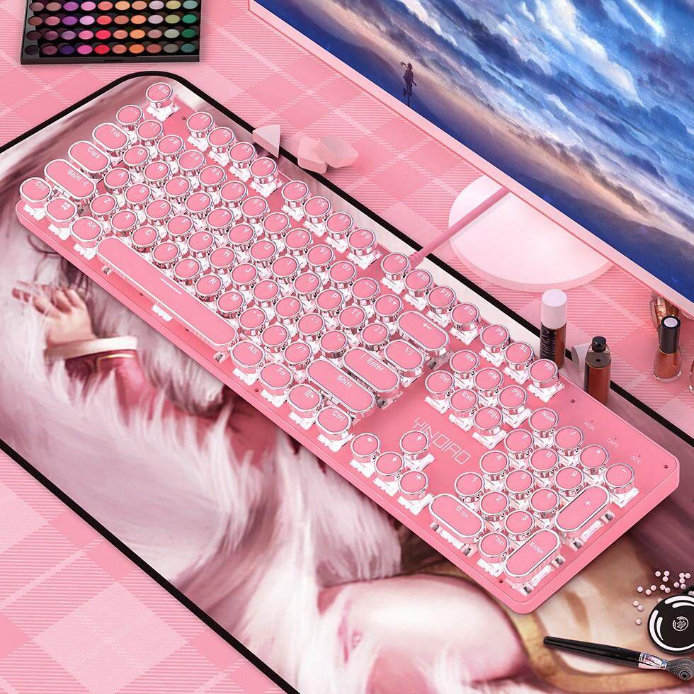 Pink Series]Thai/Eng คีย์บอร์ดเกมมิ่ง ZK-4 USB คีย์บอร์ด LED คีย์บอร์ด ...