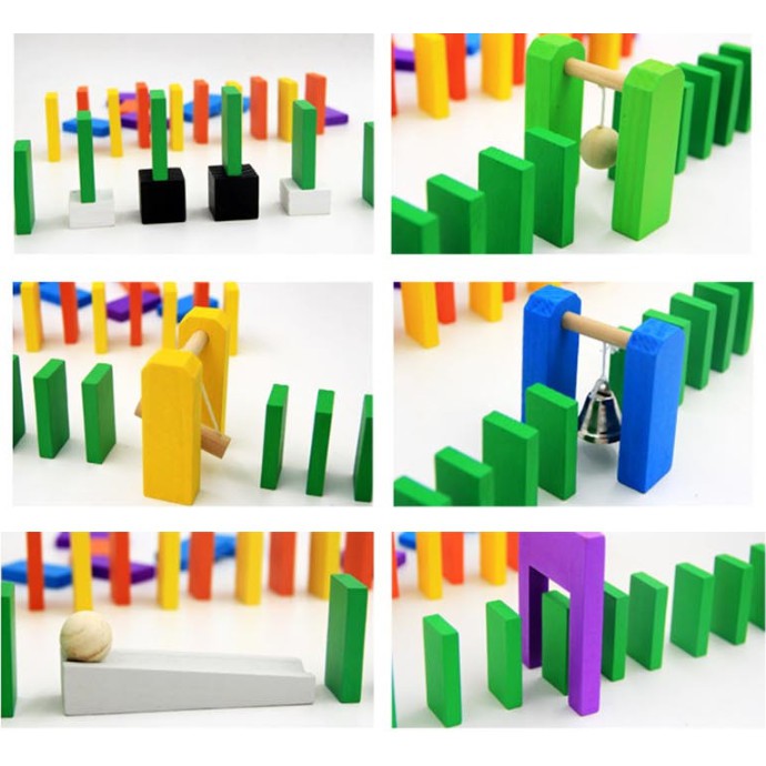 120/240/360pcs Kids Wooden Domino Institution Accessories Organ Blocks ...