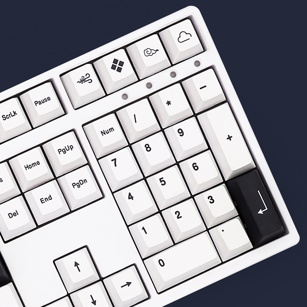 BOW Keycap Minimalist White Keycaps with Sub Legend PBT sublimation ...