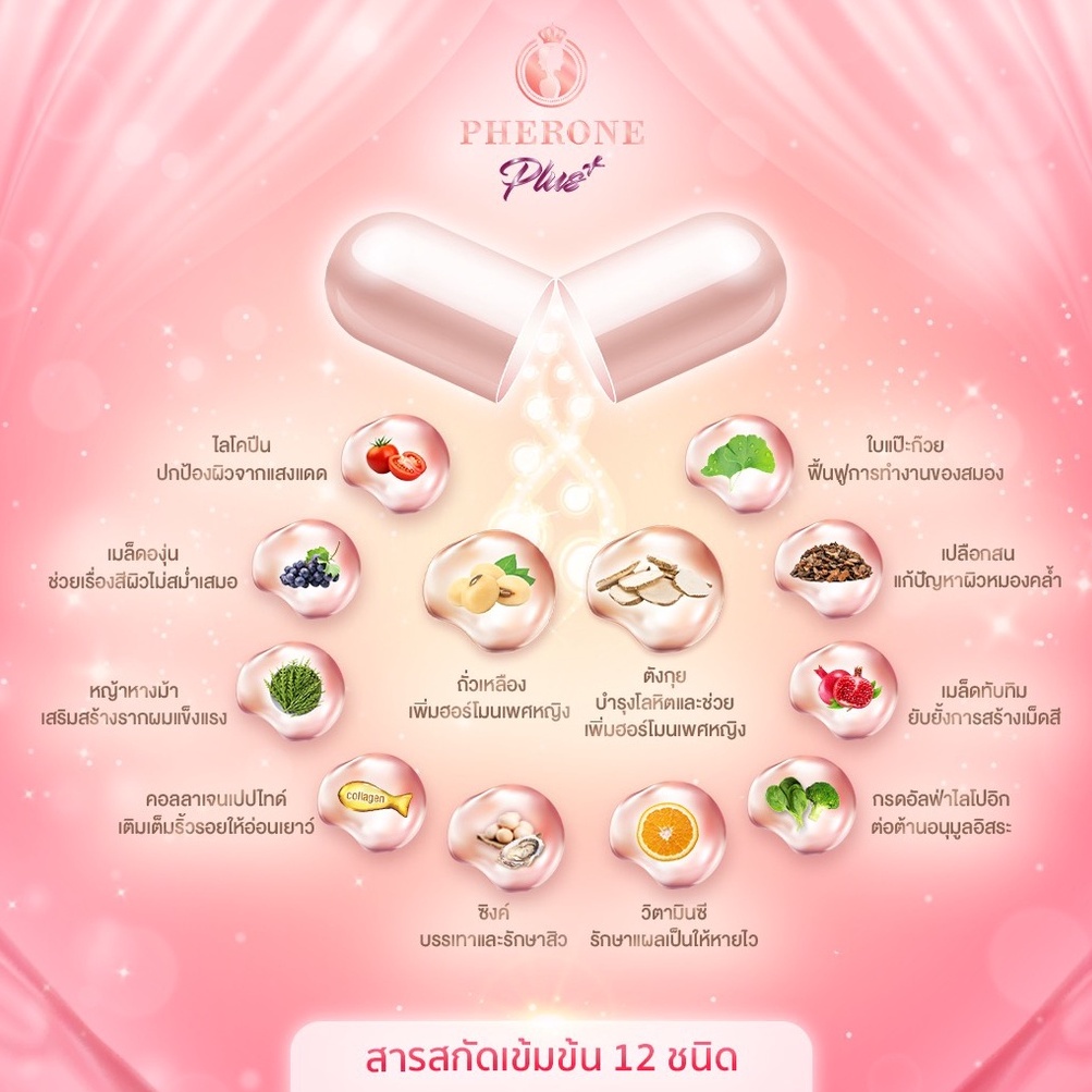 Pherone Plus ฟีโรเน่ พลัส (30 แคปซูล) ผลิตภัณฑ์อาหารเสริมเพิ่มฮอร์โมน ...
