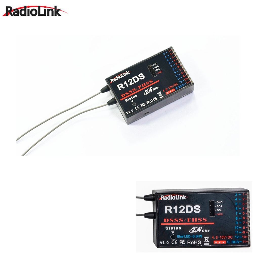 RadioLink R12DS 12CH 12 Channel Receiver 2.4Ghz For AT10 Transmitter ...