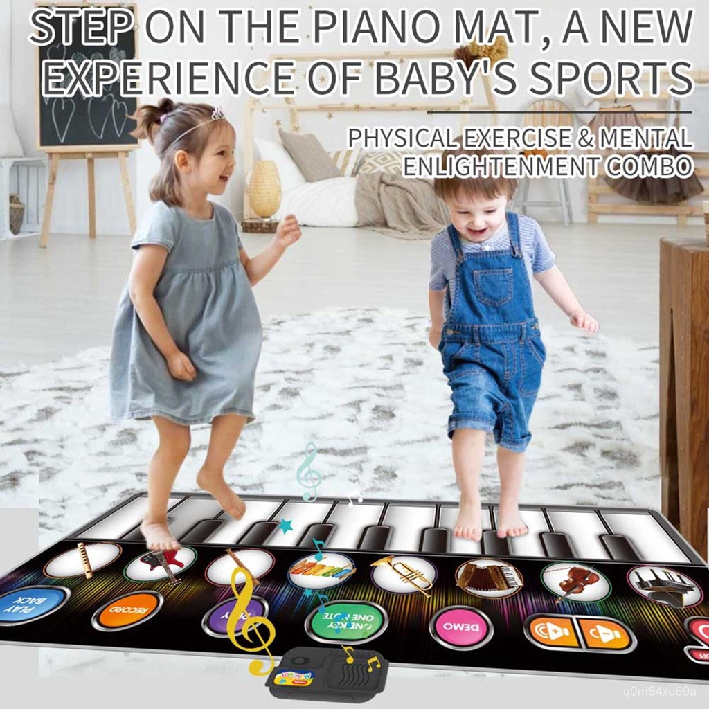 Piano Music Mat for Kids Waterproof Floor Piano Mat Musical Keyboard ...
