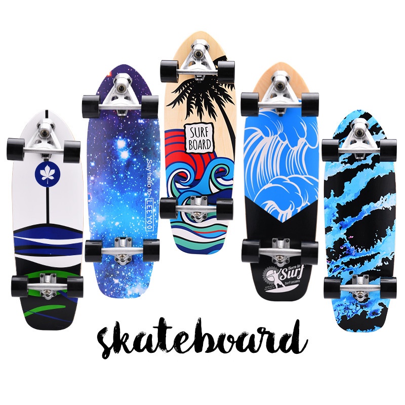 สเก็ตบอร์ดกลางแจ้ง 323939 Surf Skate Board Large Maple Deck S7 Truck ...