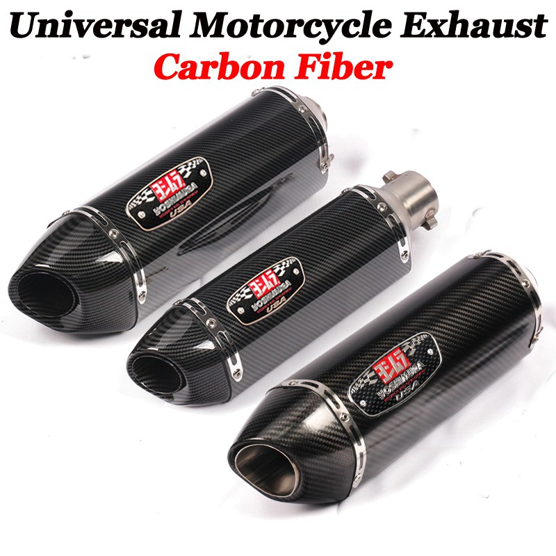 38-51mm Motorcycle Exhaust For Yoshimura real Carbon Fiber Muffler Pipe 420mm With DB Killer ...