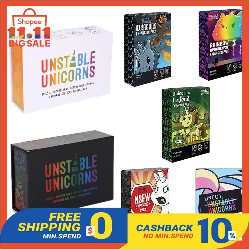 Unstable Unicorns Basic Pack Expansion Pack Cards Game for Parties ...