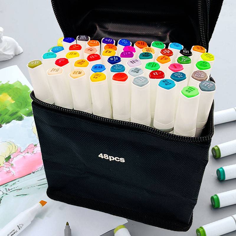 ปากกามาร์คเกอร์ Mark Pen 168 ถุงผ้าสีชุดคู่ -หัวอนิเมะสีน้ำปากกาของแท้ ...