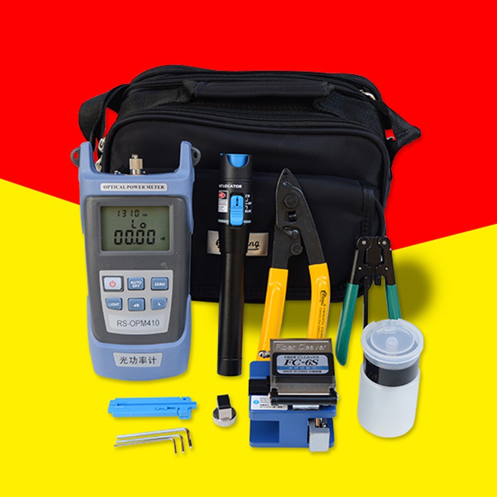 Fiber Optic FTTH Tool Kit FC-6S Cleaver Power Meter Finder Plier+Bag ...