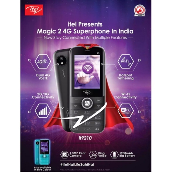 ITEL MAGIC 2 4G โทรศัพท์มือถือ ประกันศูนย์ 1ปี จอ2.4นิ้ว แบต1900 mAh - smartplus.ch - ThaiPick
