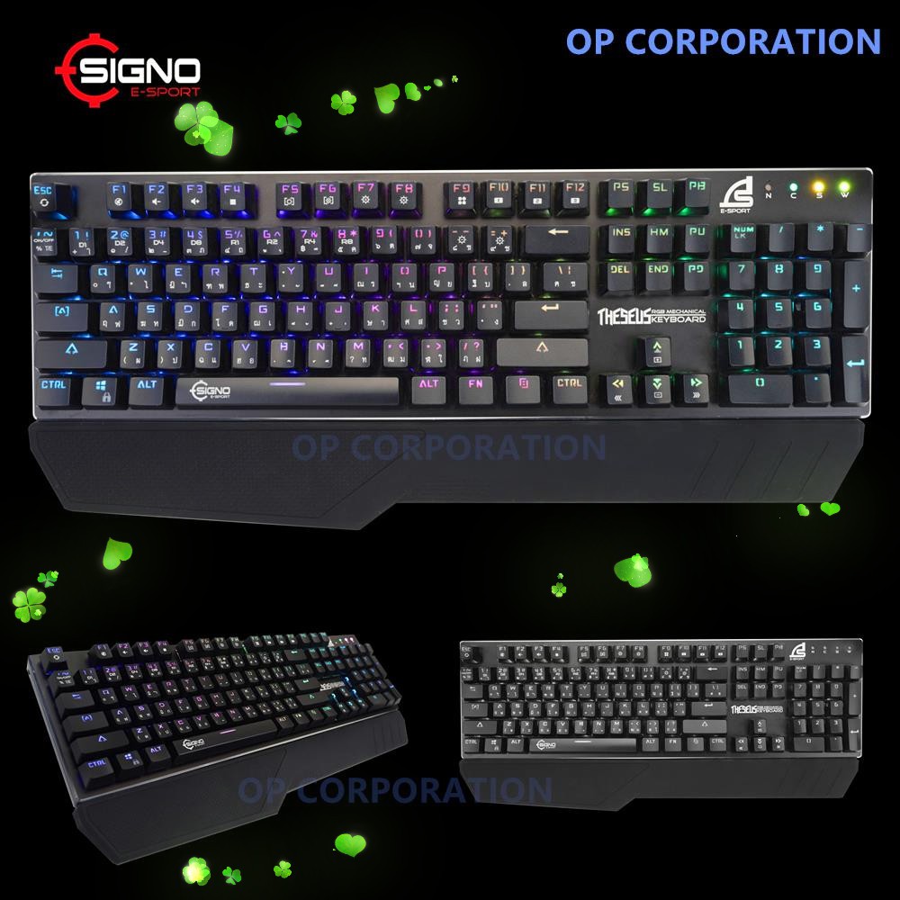 SIGNO คีย์บอร์ดสำหรับเกม E-Sport RGB Mechanical Gaming Keyboard รุ่น KB ...